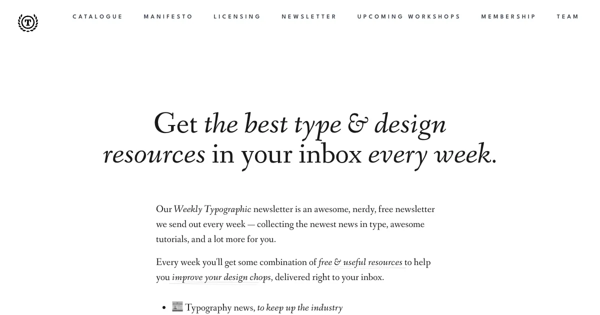 The Weekly Typographic Newsletter | The League of Moveable Type