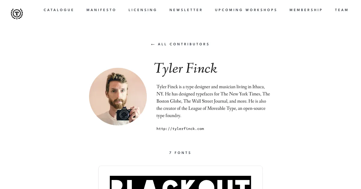 Tyler Finck | The League of Moveable Type